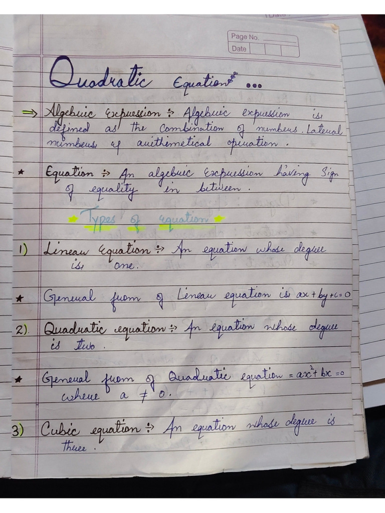 quadratic equation and pair of linear equations in two variables | PDF