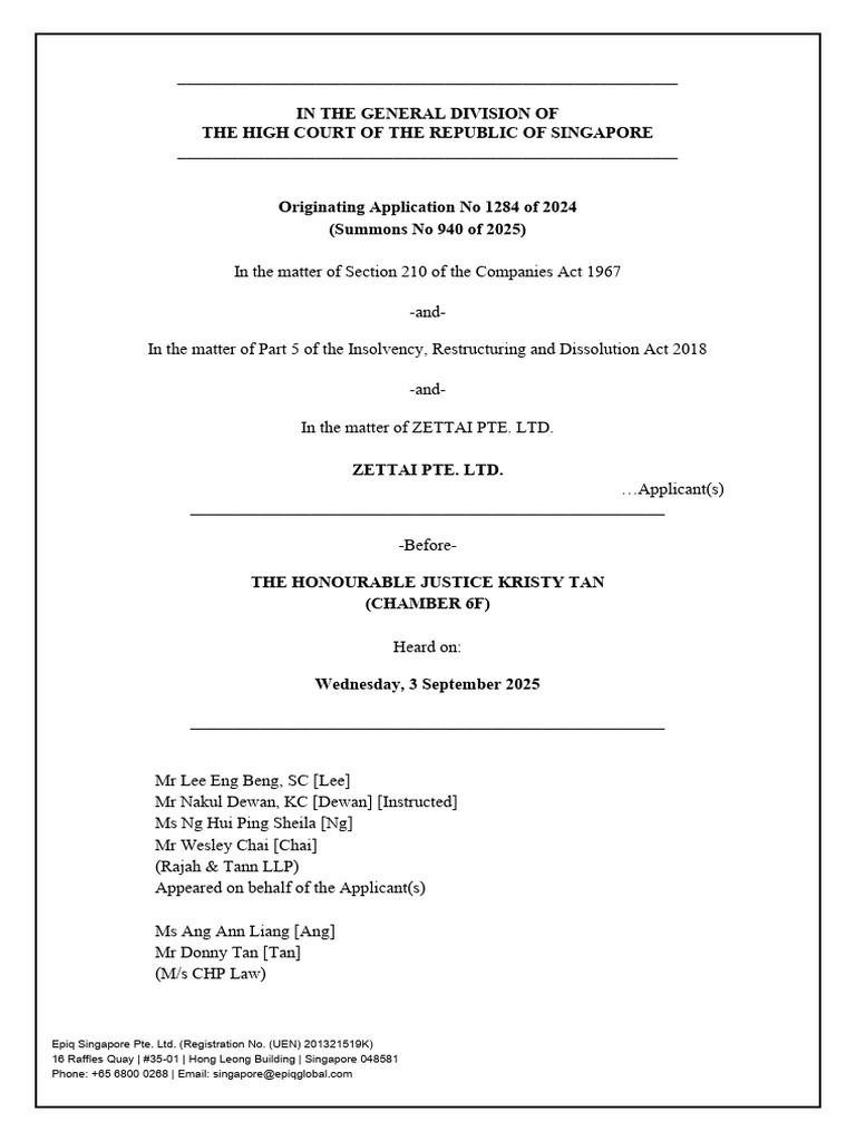 OA 1284 - Hearing Transcript (3 September 2025) | PDF | Arbitration | Justice