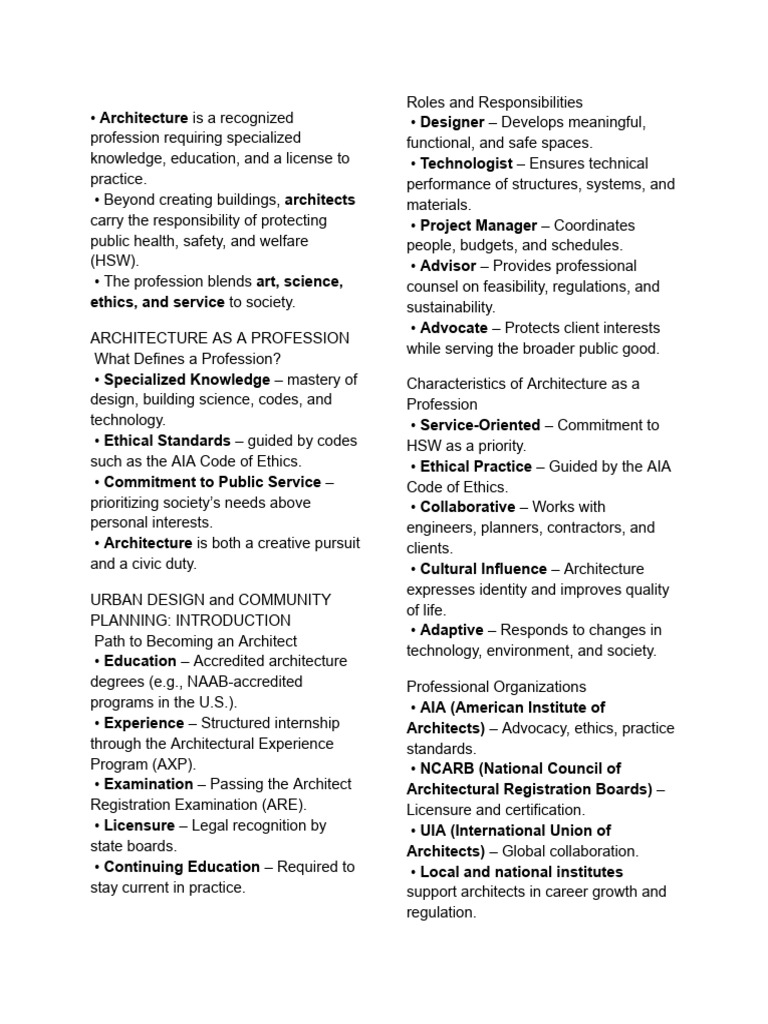 Prof Prac 2 Prex Reviewer | PDF | Architect