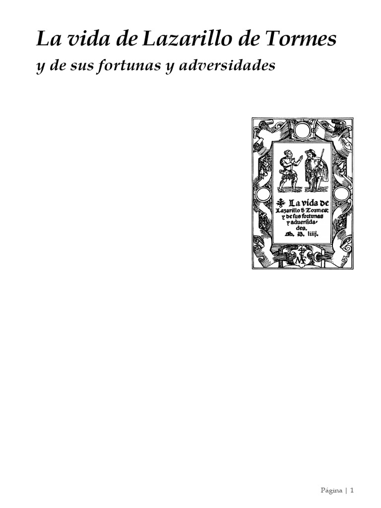 Prólogo y Tratado Lazarillo de Tormes | PDF