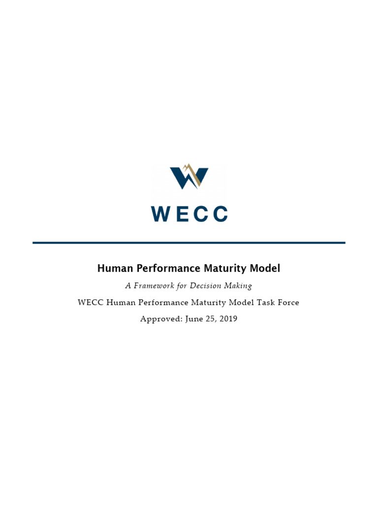 WECC Human Performance Maturity Model | PDF | Goal | Decision Making