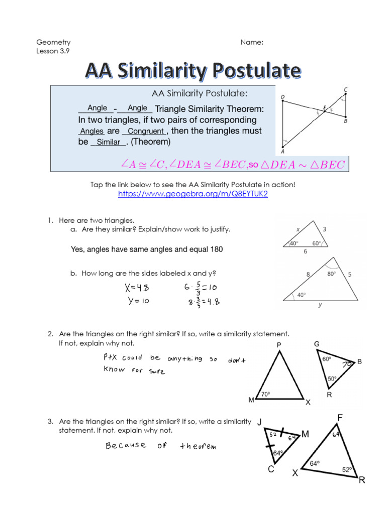 Similarity Statements in Triangles | PDF | Triangle | Euclidean Geometry