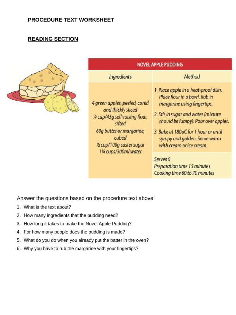 Procedure Text Worksheet | PDF