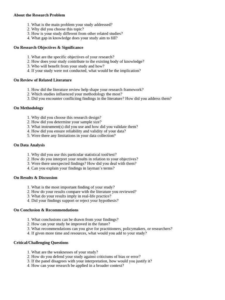 Key Questions for Research Clarity | PDF