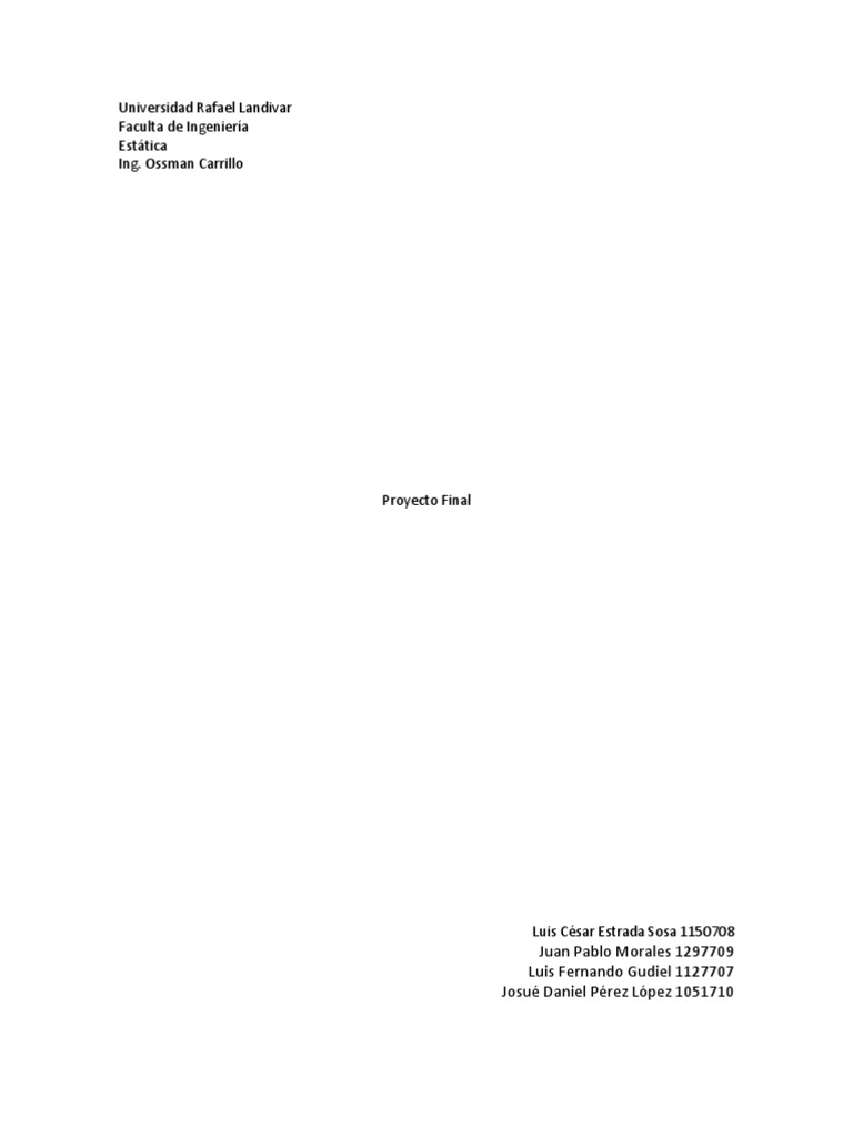 Proyecto Final Estatica | PDF | Movimiento (física) | Rotación