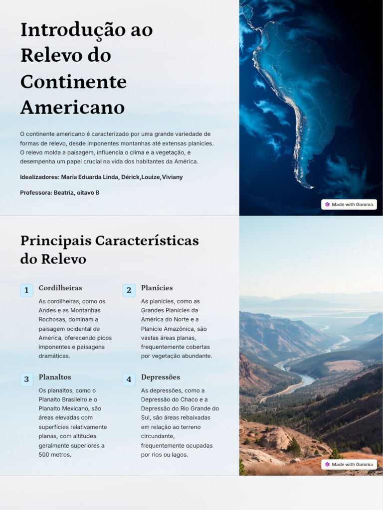 Introducao Ao Relevo Do Continente Americano | PDF | Andes | Américas