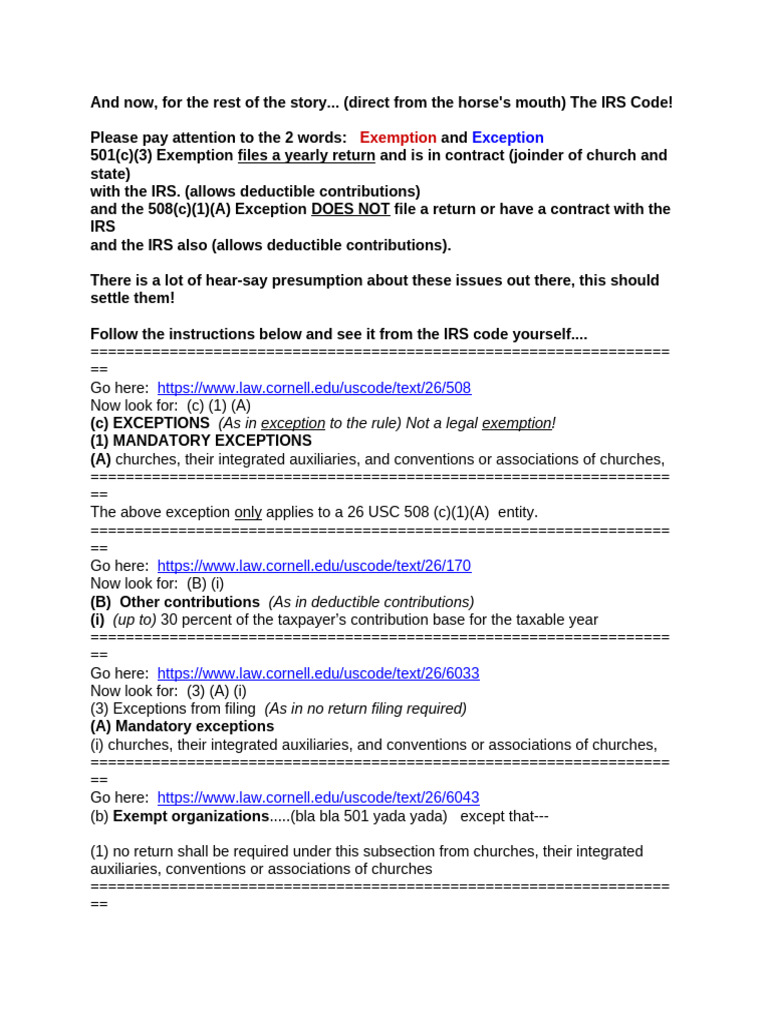 508c1a Exemption Vs Exception | PDF