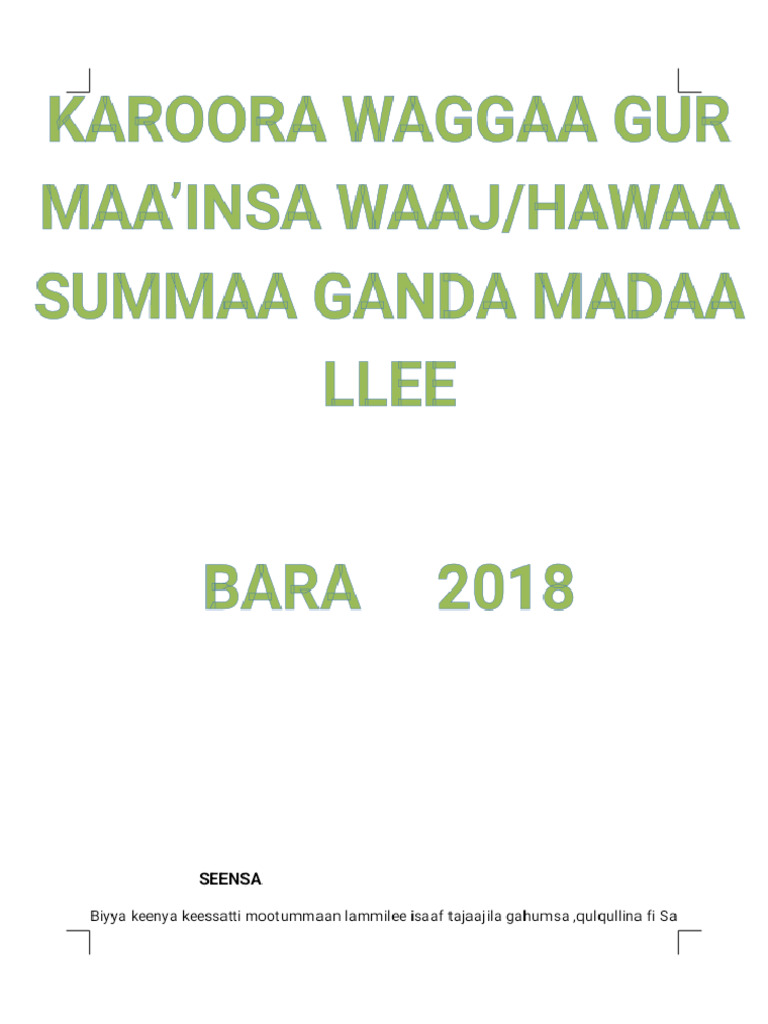 Karoora Waggaa Tasfaye - Phoenix | PDF