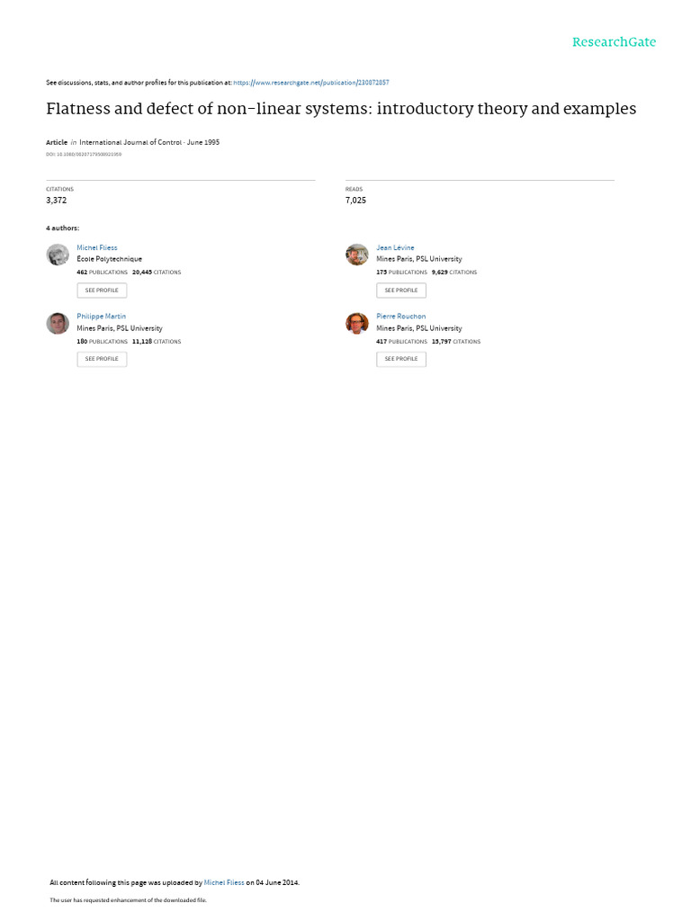Flatness and Defect of Non-Linear Systems Introduc | PDF | Field ...