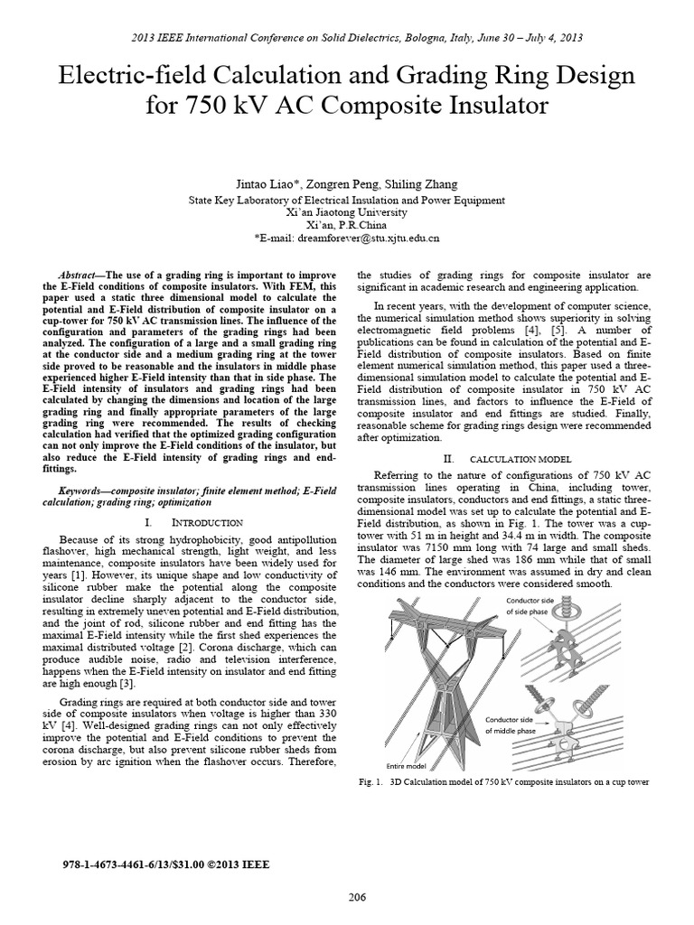 Electric-Field Calculation and Grading Ring Design For 750 KV AC ...