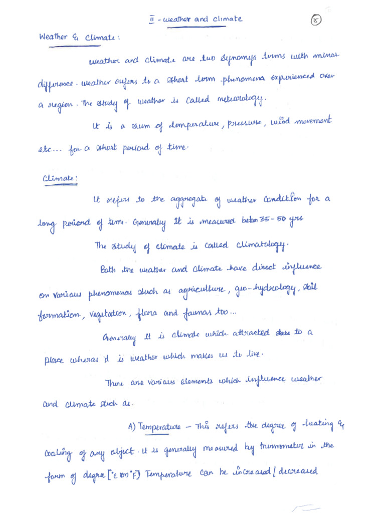 Weather and Climate Notes | PDF