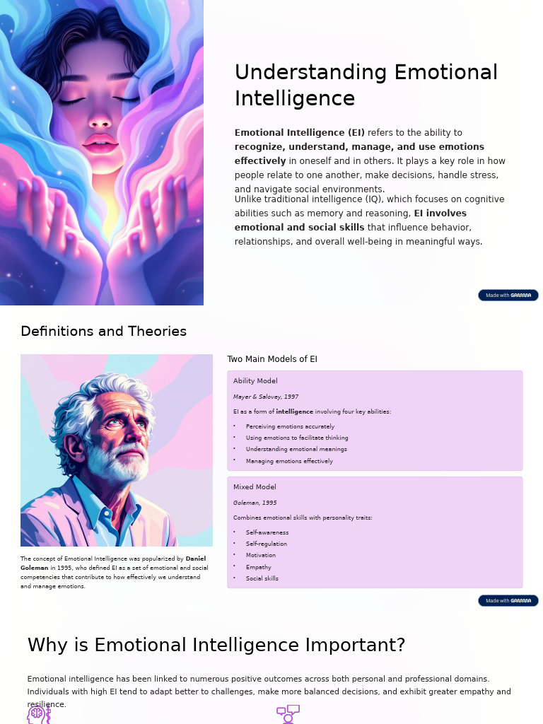 Emotional Intelligence: Key Concepts & Benefits | PDF | Emotional ...