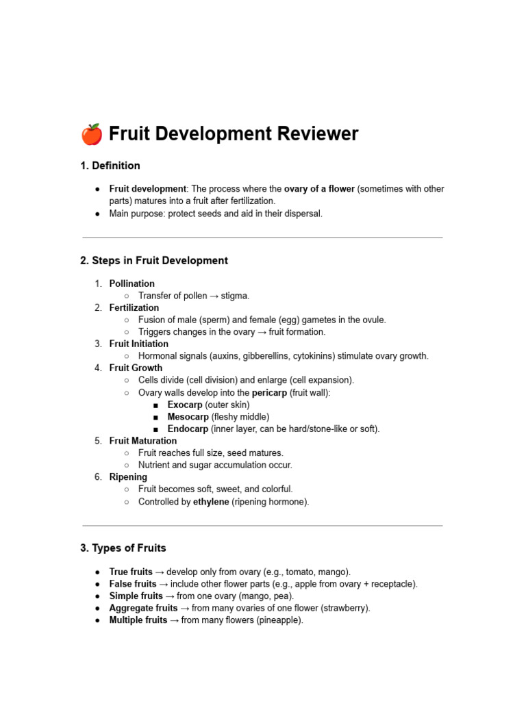 Fruit Development | PDF