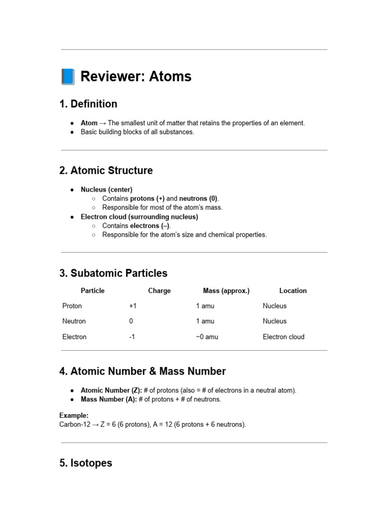 Atoms PDF | PDF