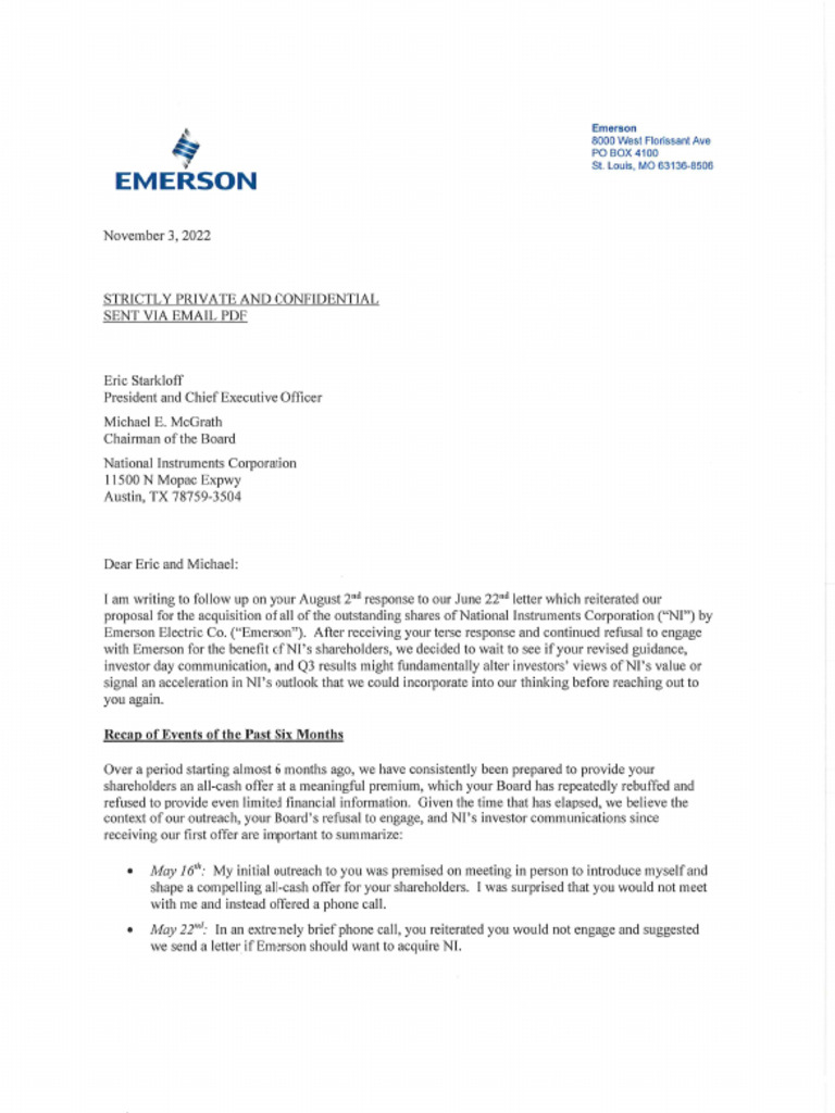 Emerson Offer Letter | PDF