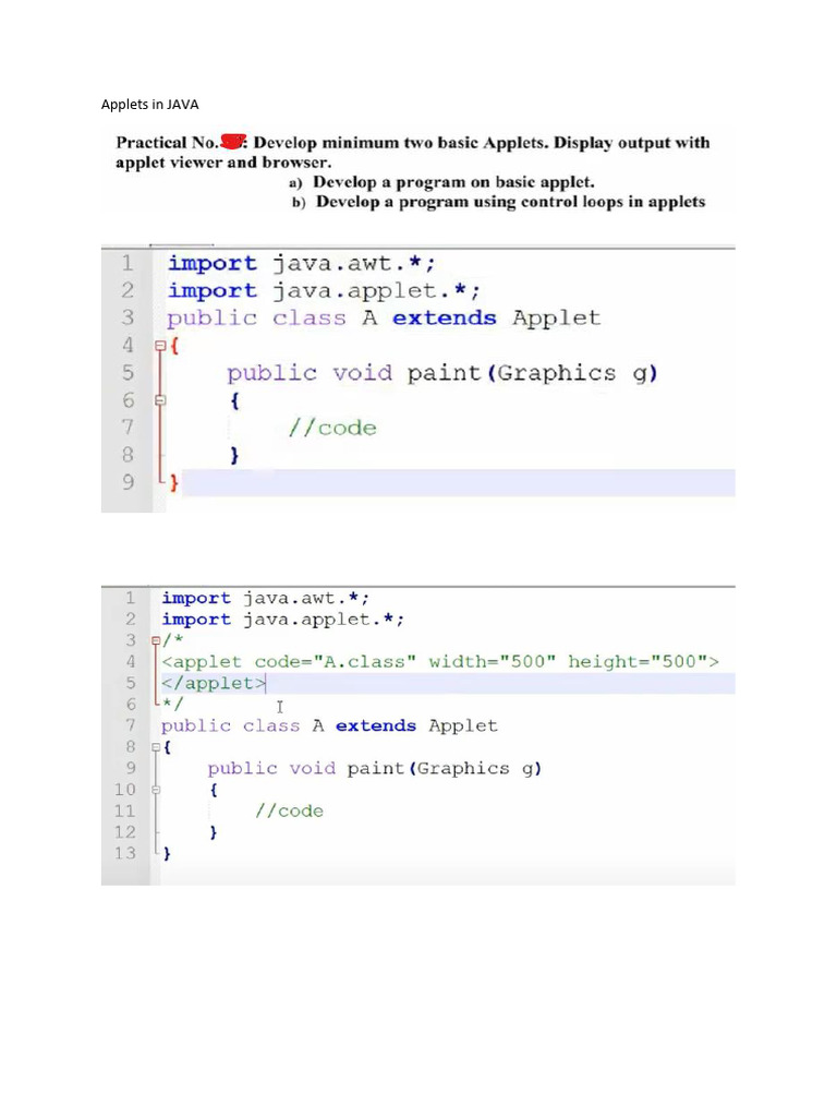 Java Applets: Methods and Color Outputs | PDF
