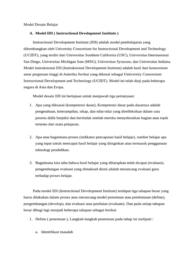 Model Desain Belajar LANJUTAN | PDF