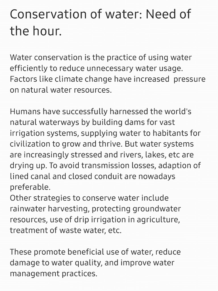 Conservation Water | PDF