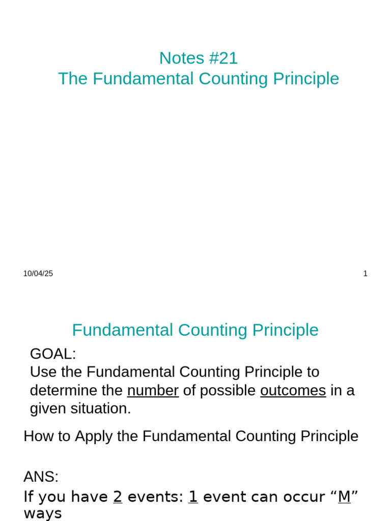 Applying the Fundamental Counting Principle | PDF | Multiple Choice
