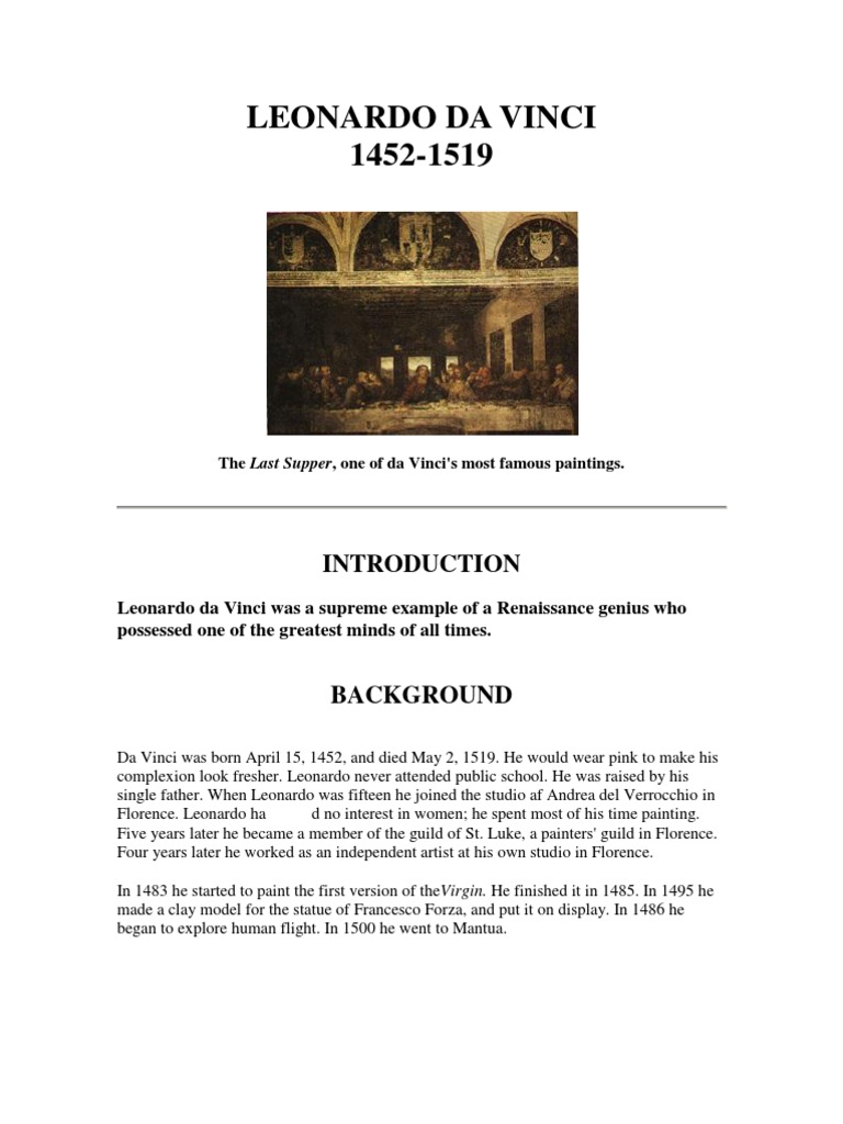 Leonardo Da Vinci | PDF | Leonardo Da Vinci | William Shakespeare