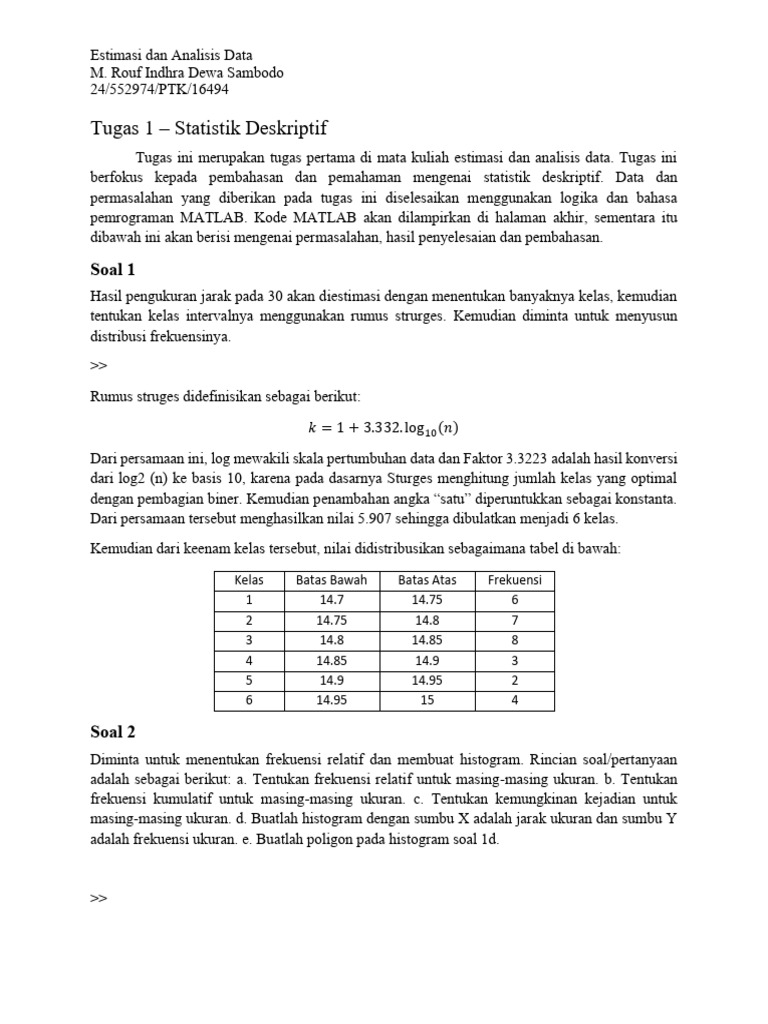 Statistik Deskriptif dan Analisis Data | PDF