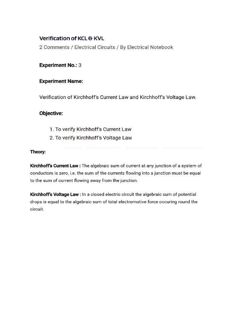 Verification of Kcl and Kvl | PDF