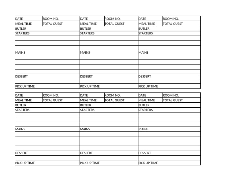 Waiter Dockets | PDF