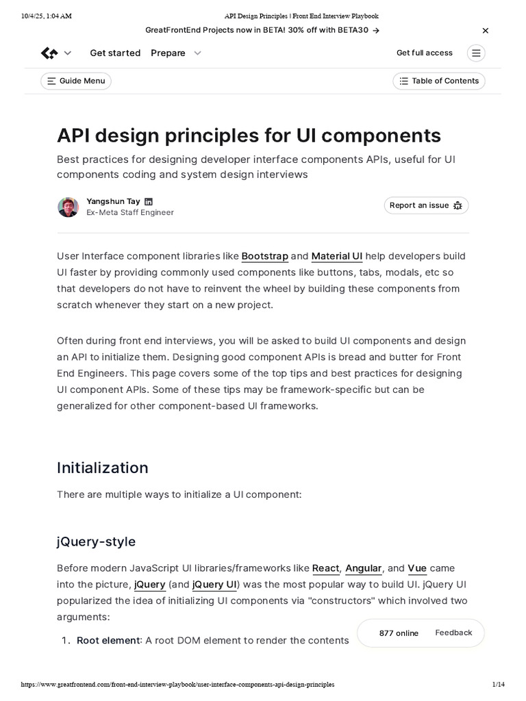 API Design Principles - Front End Interview Playbook | PDF | J Query ...