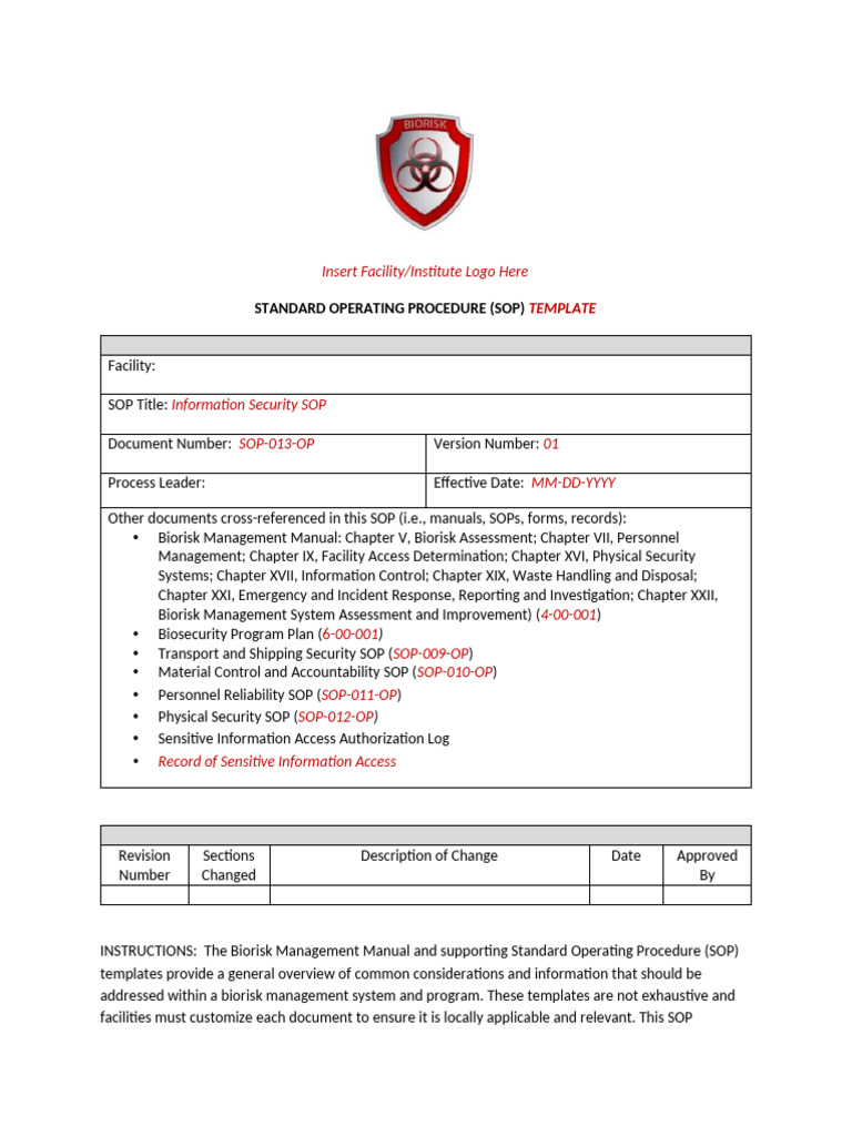 Information Security SOP Template FV2 | PDF | Information Security ...