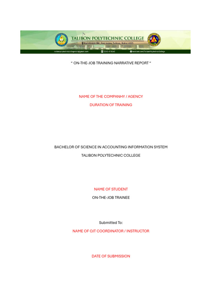 On-the-Job Training Report Summary | PDF | Business | Cognition