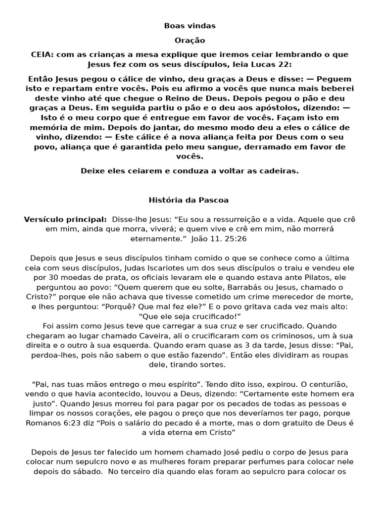 Historia da Páscoa morte e ressurreição de Jesus | PDF | Jesus ...