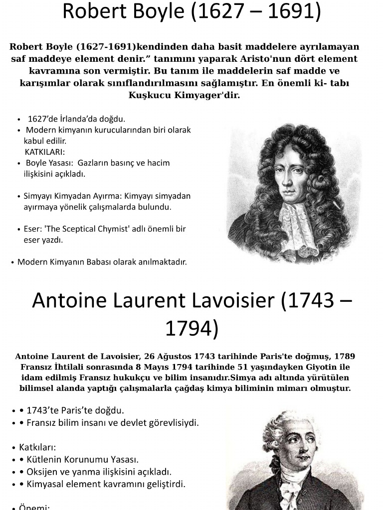 Robert Boyle Lavoisier Sunum - PPTX Kopyası PDF | PDF