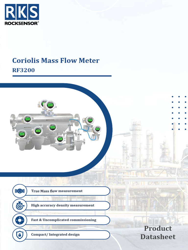 Coriolis Mass Flow Meter RF3200 Datasheet | PDF | Flow Measurement ...