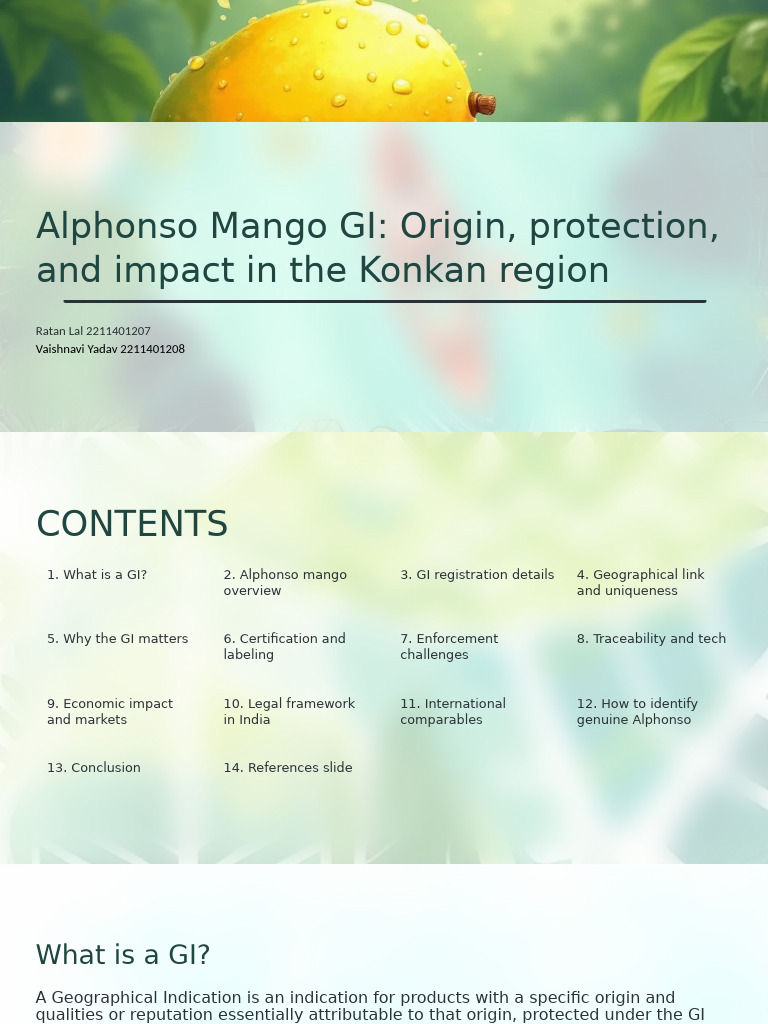Alphonso Mango GI - Origin, Pr... | PDF | Authentication | Mango