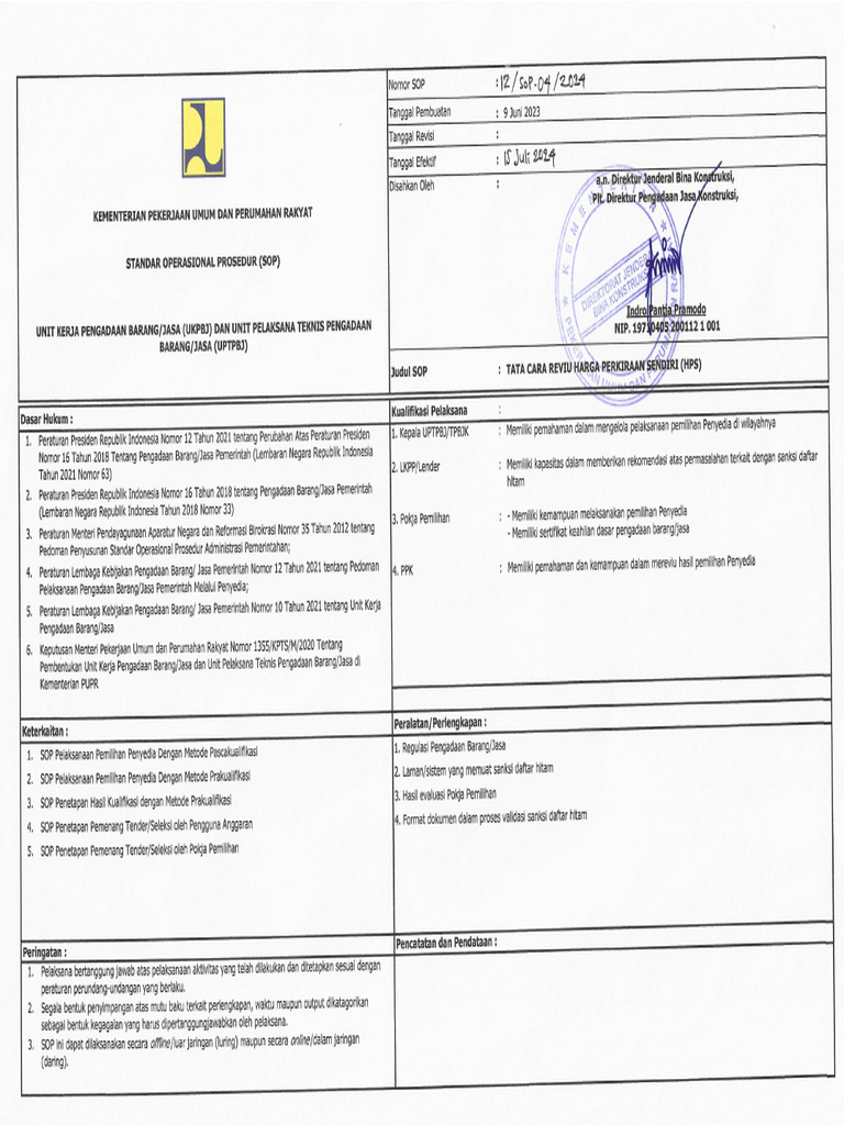Sop12 150724 Sop Reviu Hps | PDF