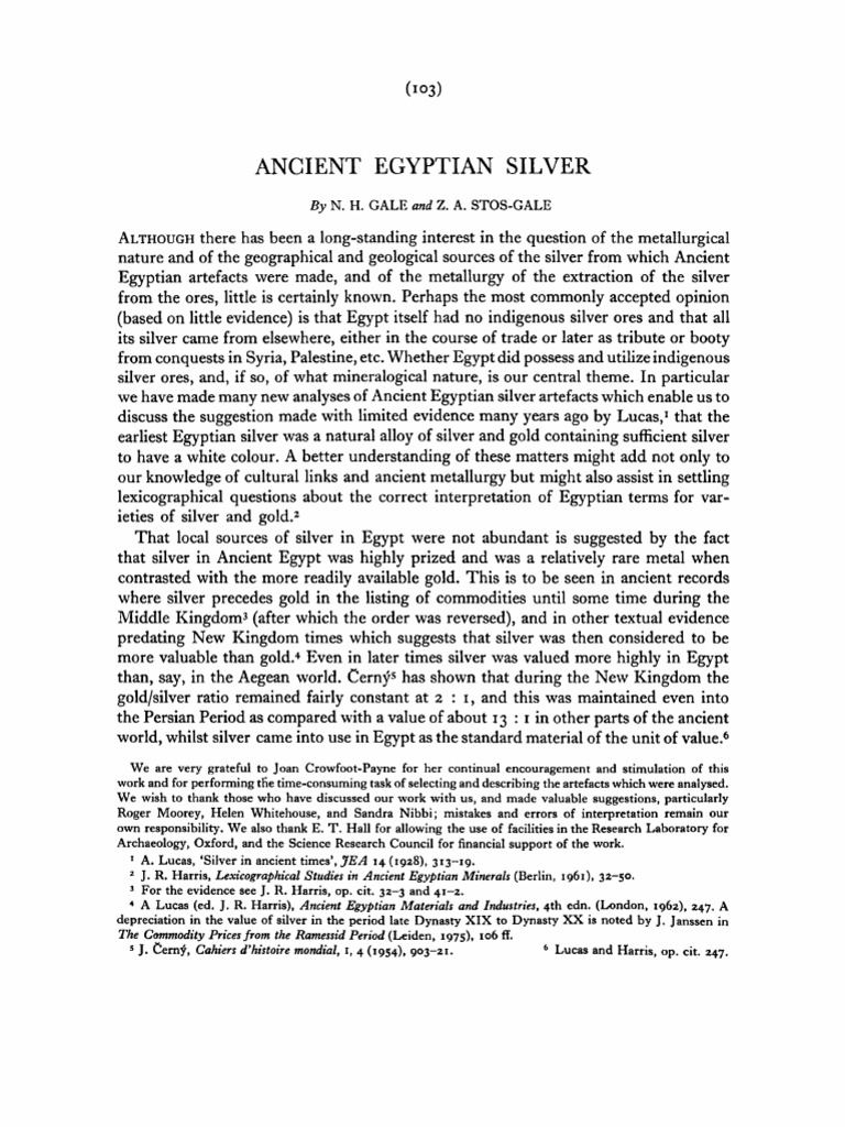 Sources of Silver in Ancient Egypt | PDF | Silver | Ore