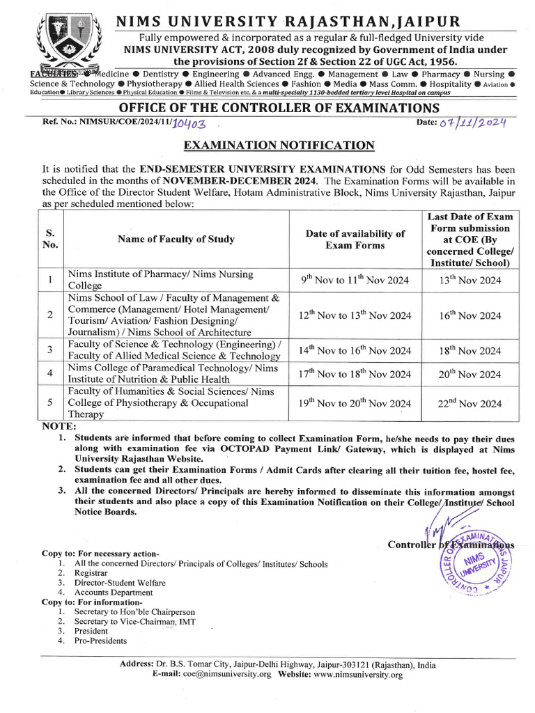 End Semester University Examination | PDF