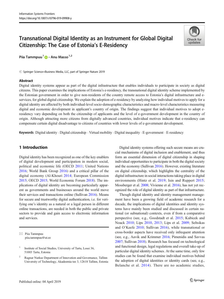 Transnational Digital Identity As An Instrument For Global Digital ...