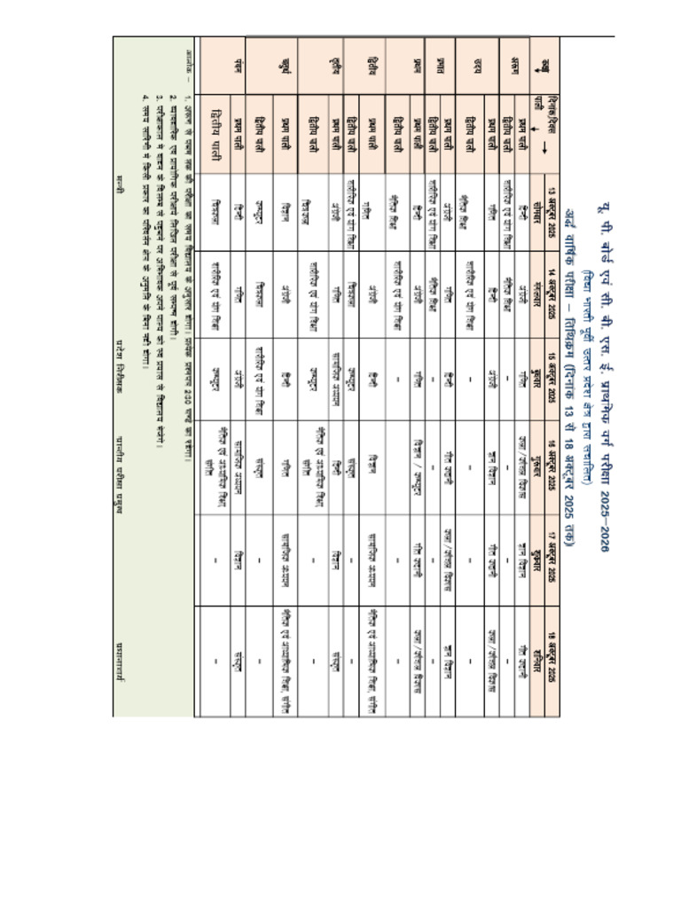 UP Board Exam Schedule 2025 | PDF