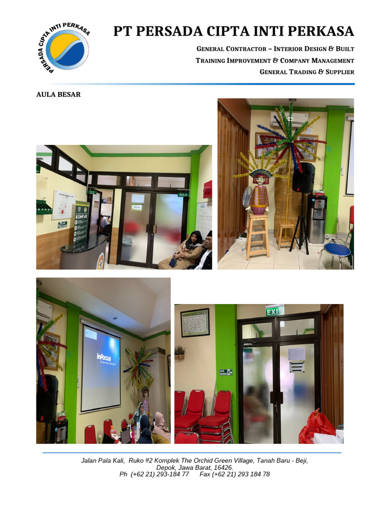 Foto Project 100% Dekorasi Aula & Poli Umum Puskemas Kecamatan Tebet | PDF