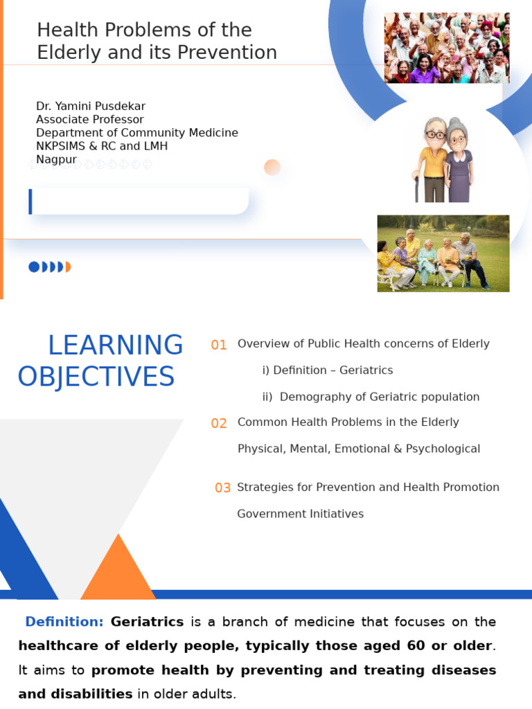 Elderly Health Problems and Prevention | PDF | Geriatrics | Chronic ...