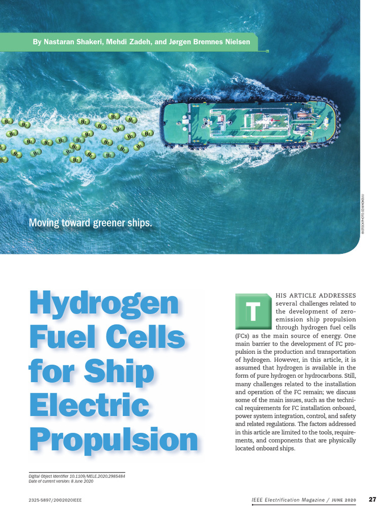 Hydrogen Fuel Cells For Ship Electric Propulsion Moving Toward Greener ...