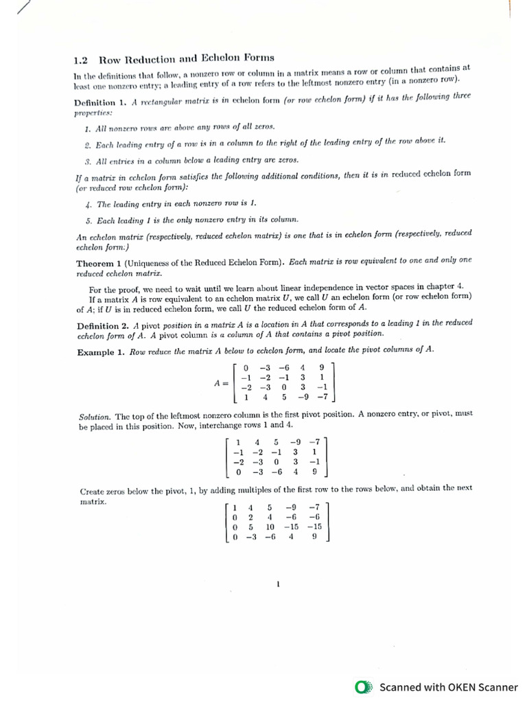 Row Reduction Method | PDF