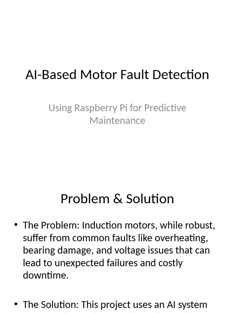 AI Motor Fault Detection | PDF