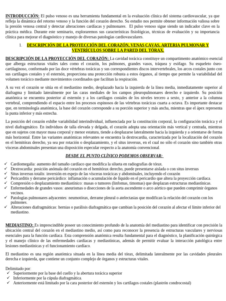 ANATOMÍA PULSO VENOSO | PDF | Aorta | Corazón