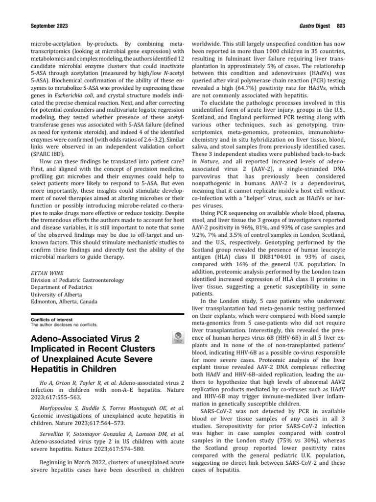 Adeno Associated Virus 2 Implicated in Recent Clus | PDF | Virus ...