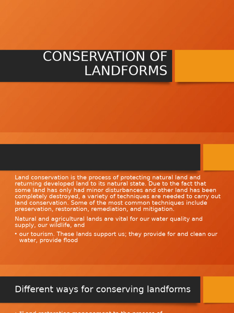 Conservation of Landforms | PDF | Deforestation | Forests