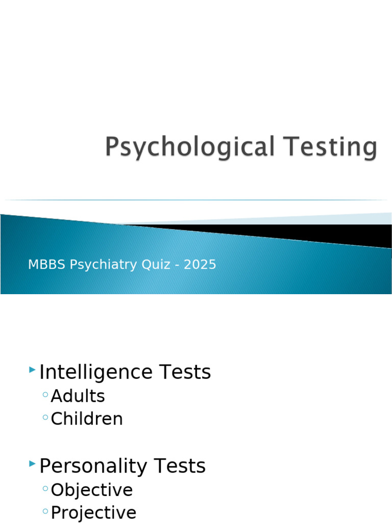 4 Anuja Quiz Class Psychometry 2025 | PDF | Wechsler Adult Intelligence Scale | Intelligence ...