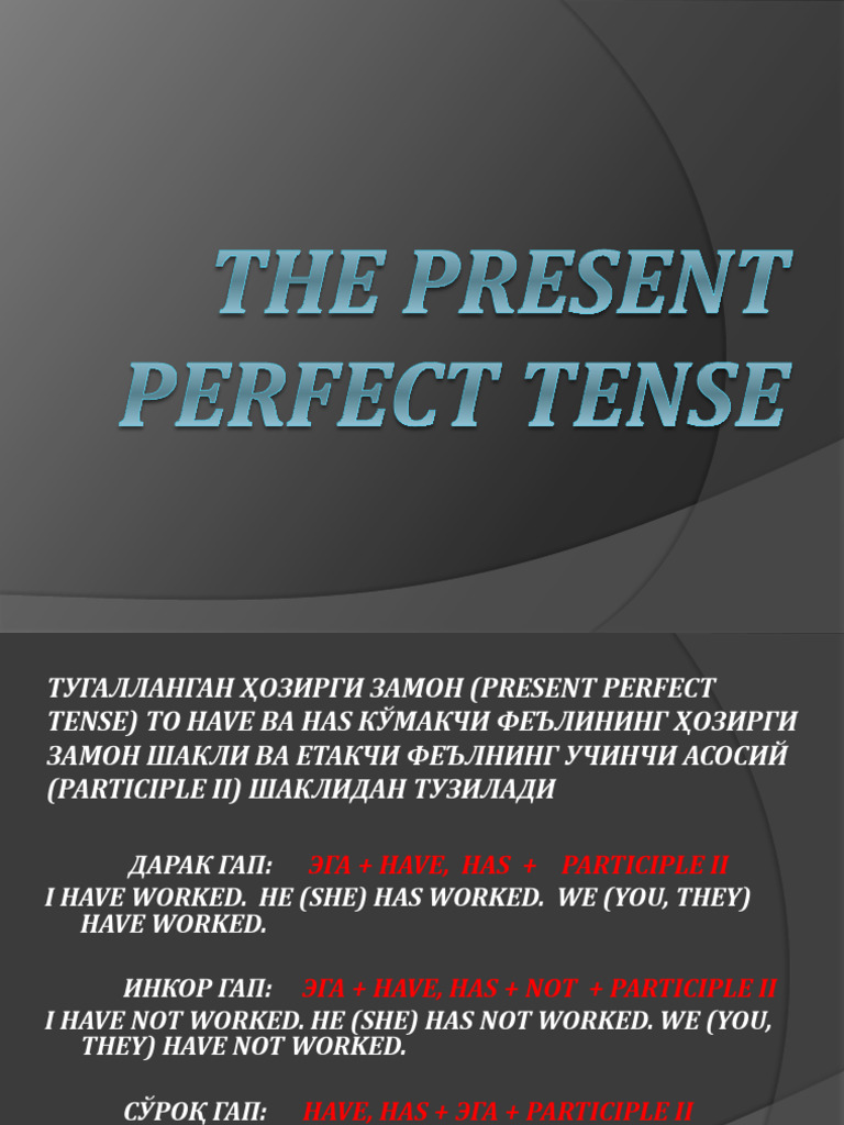 Present Perfect Tense Explained | PDF