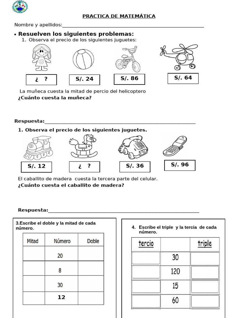 Practica de Matemática | PDF